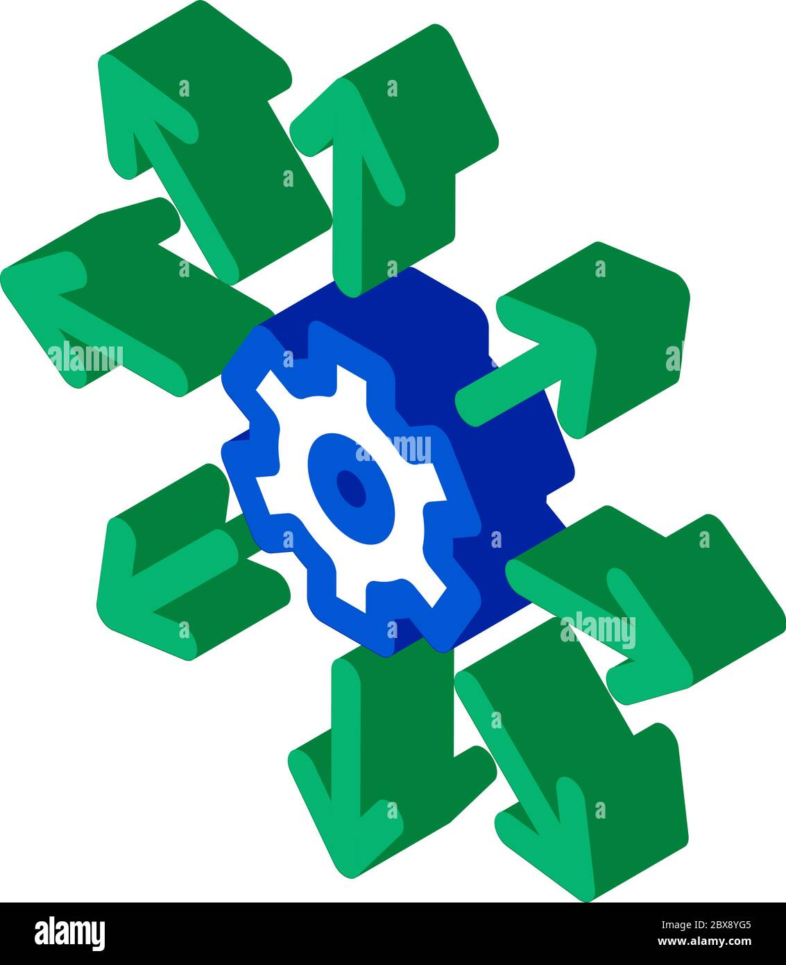 Gear Arrows isometric icon vector illustration Stock Vector Image & Art ...