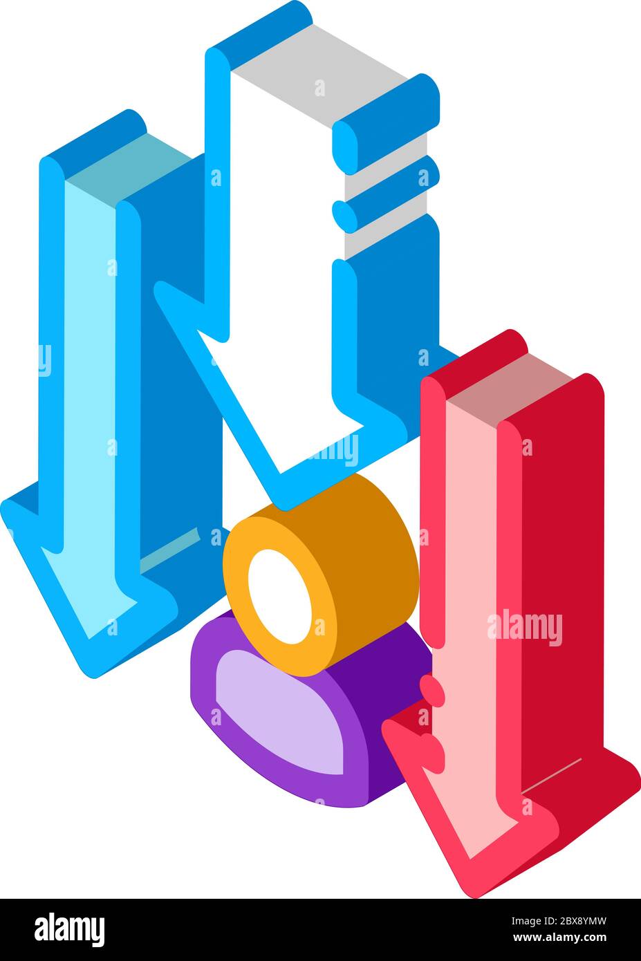 Man Down Arrows isometric icon vector illustration Stock Vector Image ...