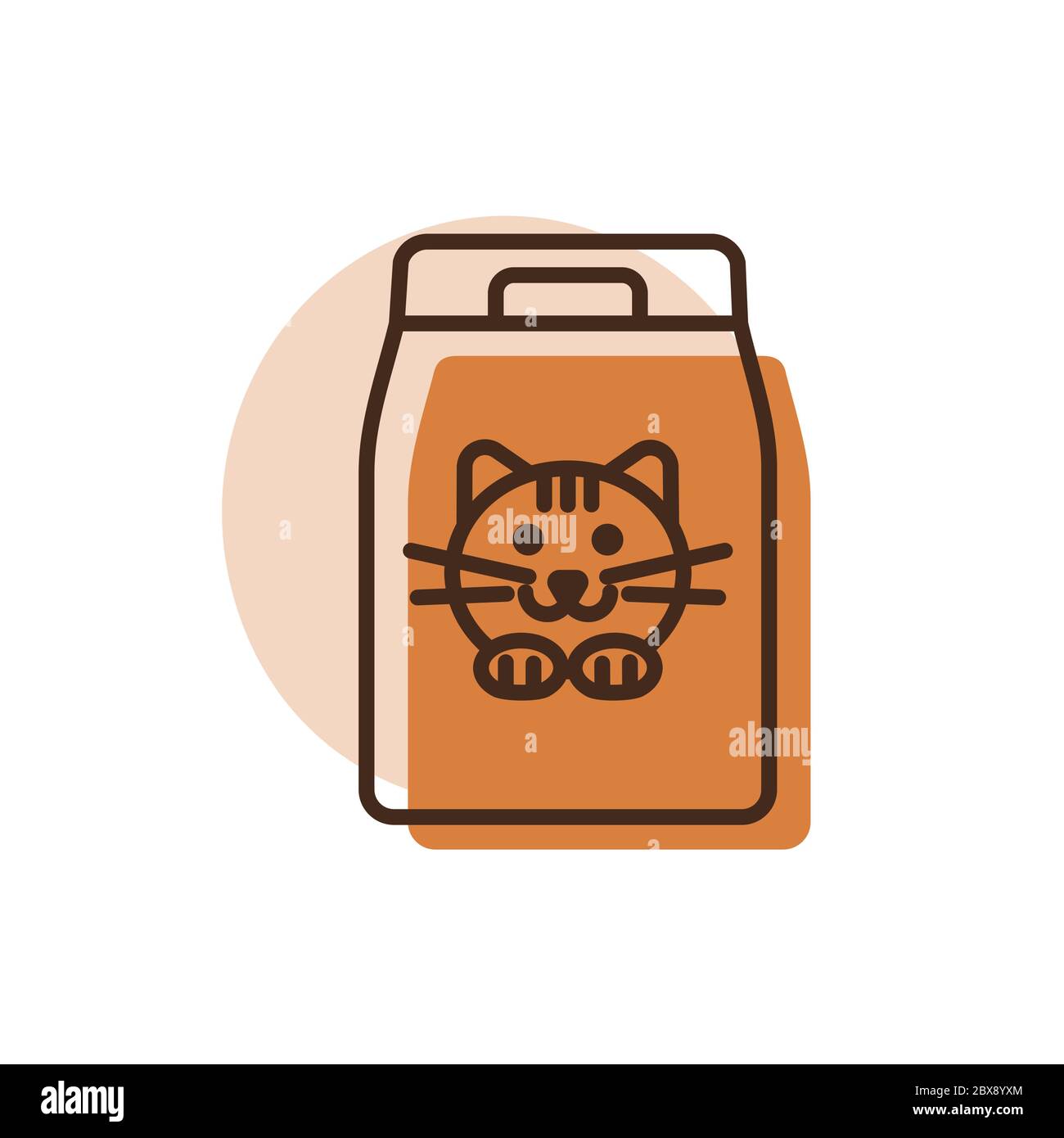 Cat food bag vector icon. Pet animal sign. Graph symbol for pet and ...