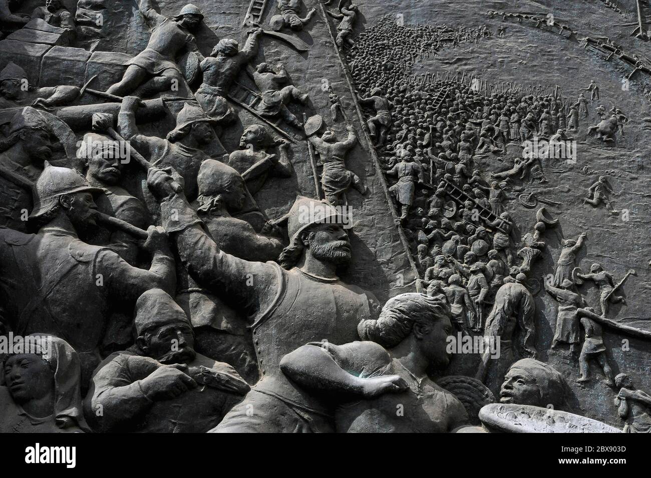 Brave soldiers battle to repel Ottoman Turk attackers who are using ...