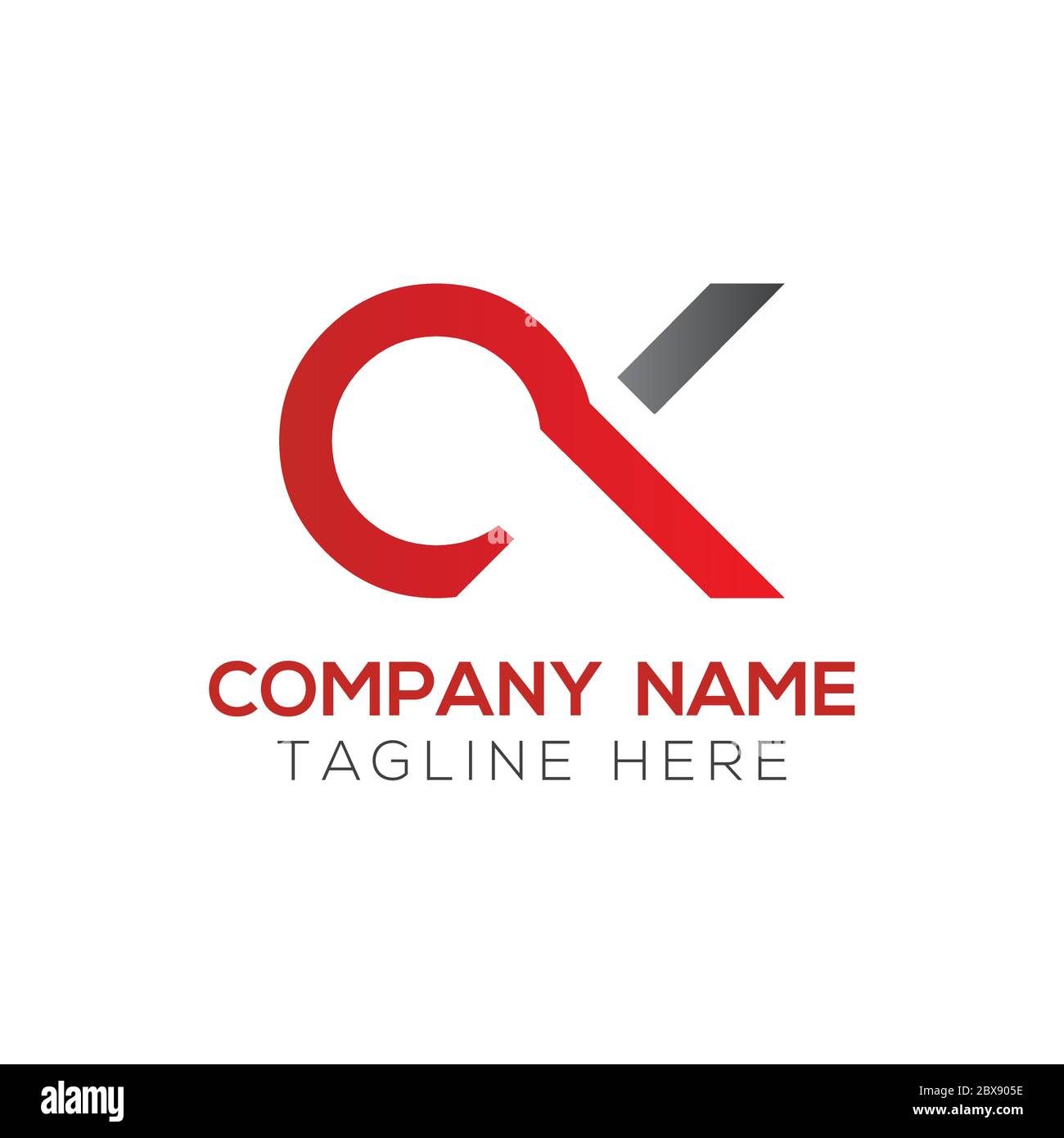 Initial Simple Letter OK Logo Design Vector Template. Abstract Minimal ...