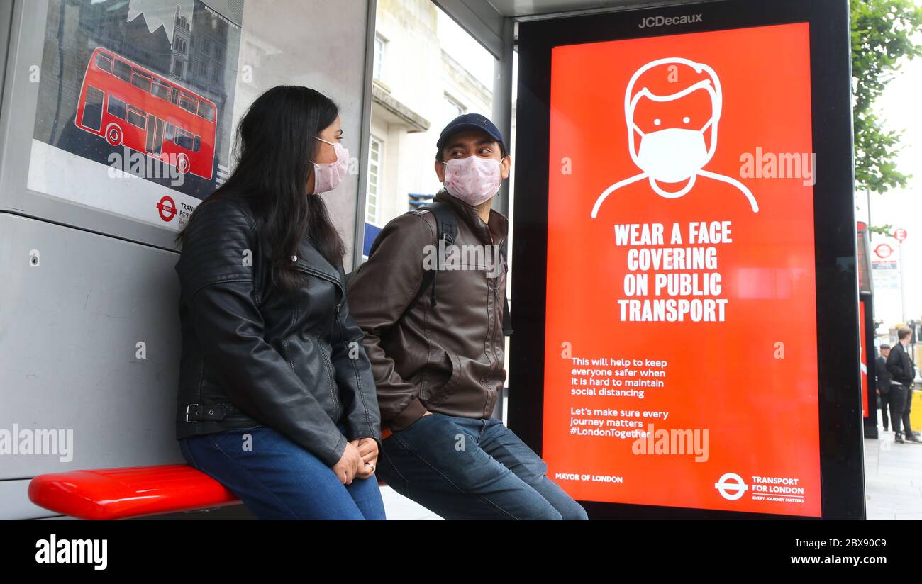London bus face masks hi-res stock photography and images - Alamy