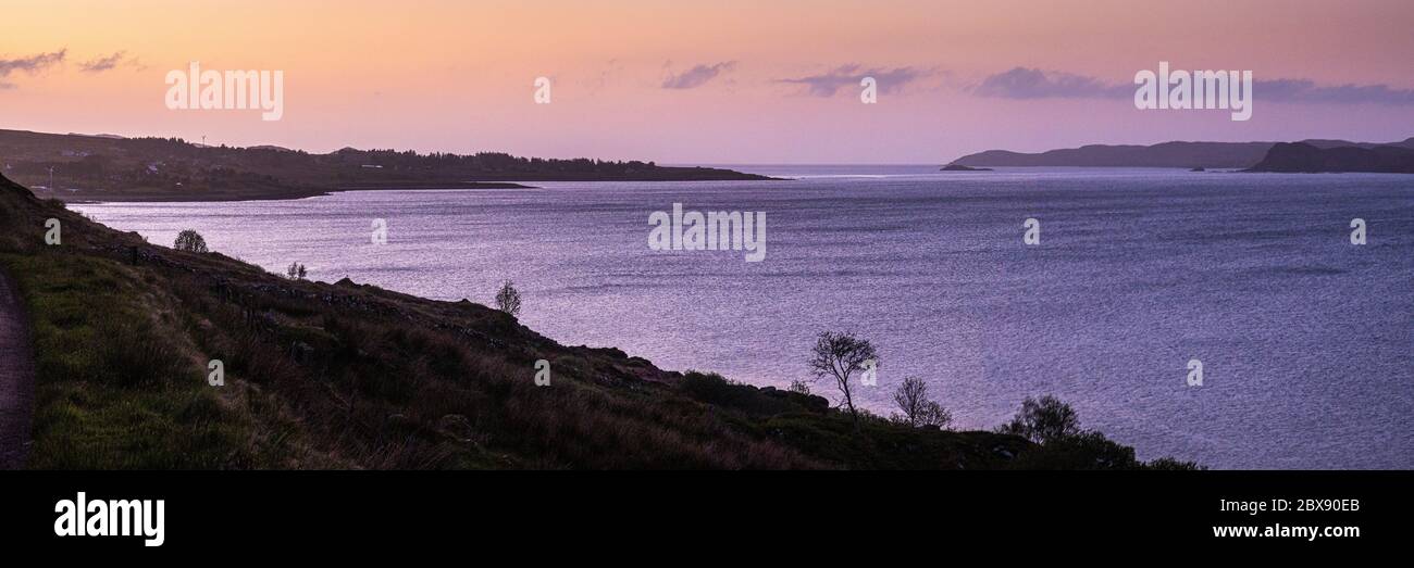 Sunset across Loch Ewe from the southern side, by the B8057, Wester ...