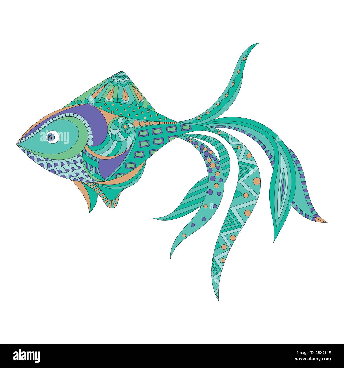 Zentangle stylized Fish. Hand Drawn doodle vector illustration isolated ...
