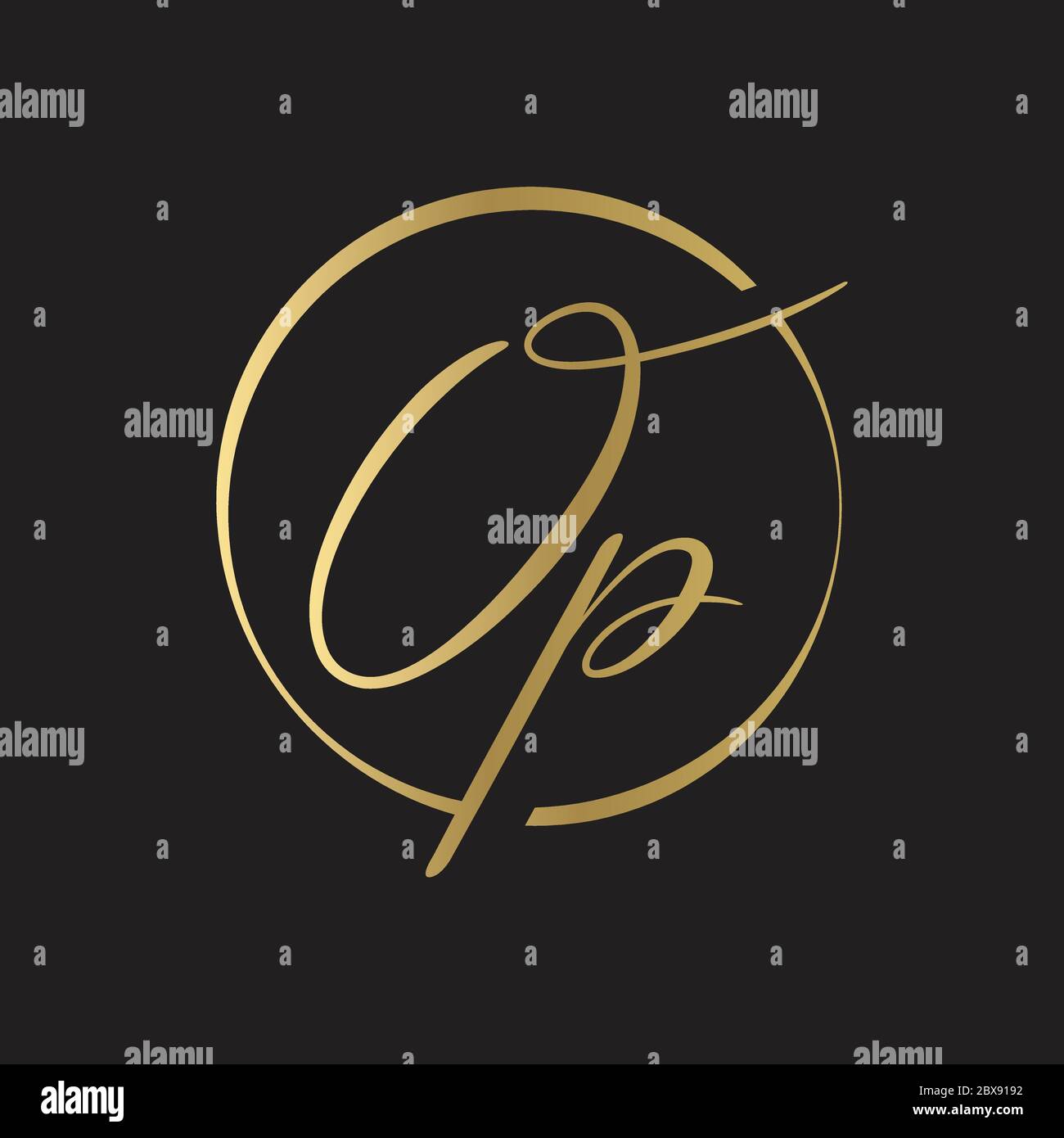 Initial Simple Letter OP Logo Design Vector Template. Abstract Minimal ...