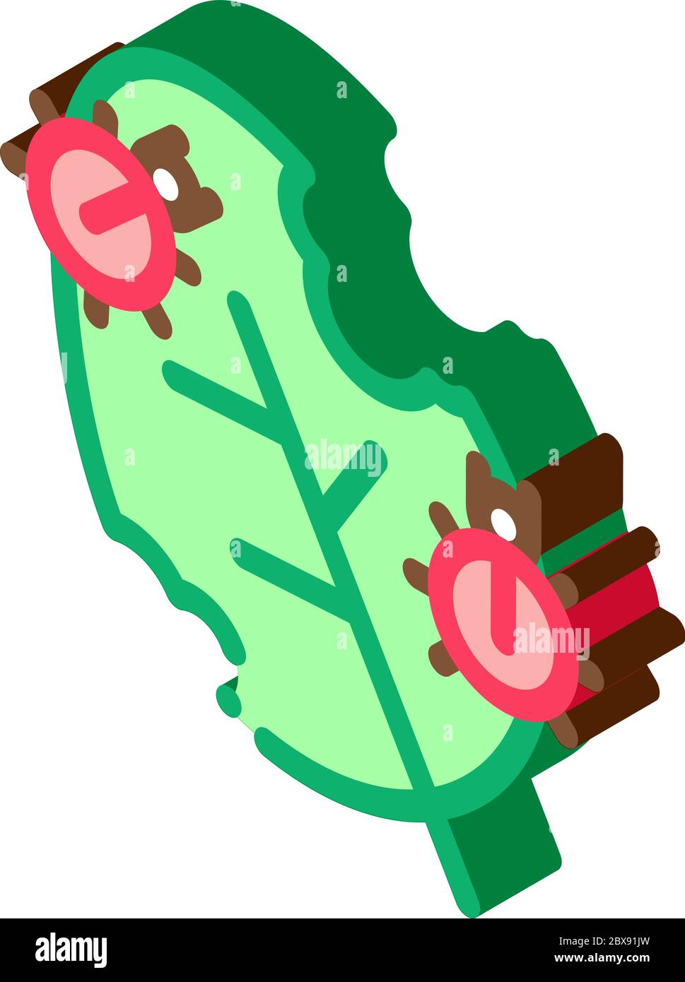 Bugs Eat Leaf isometric icon vector illustration Stock Vector Image ...