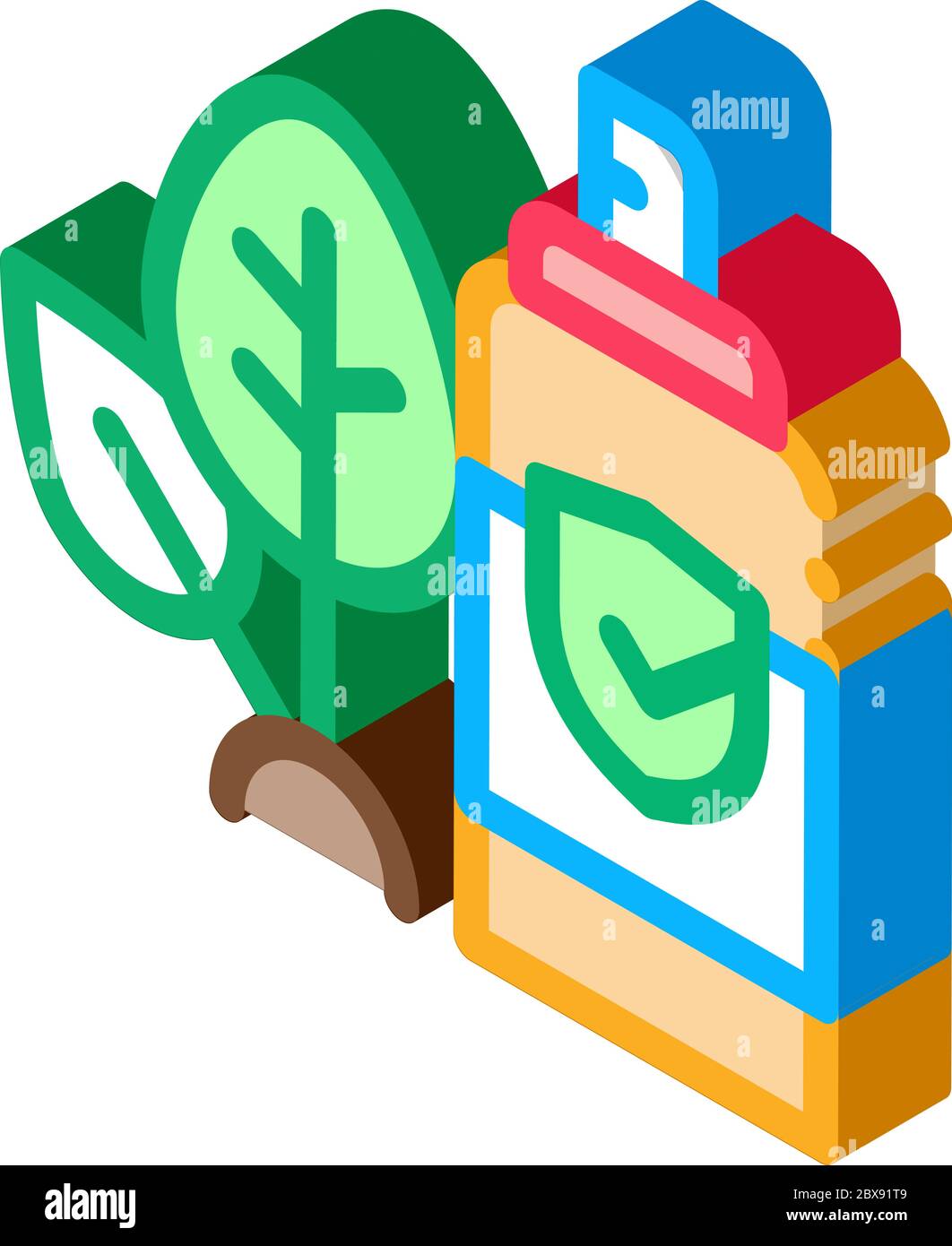 Spray Plant Leaf isometric icon vector illustration Stock Vector Image ...