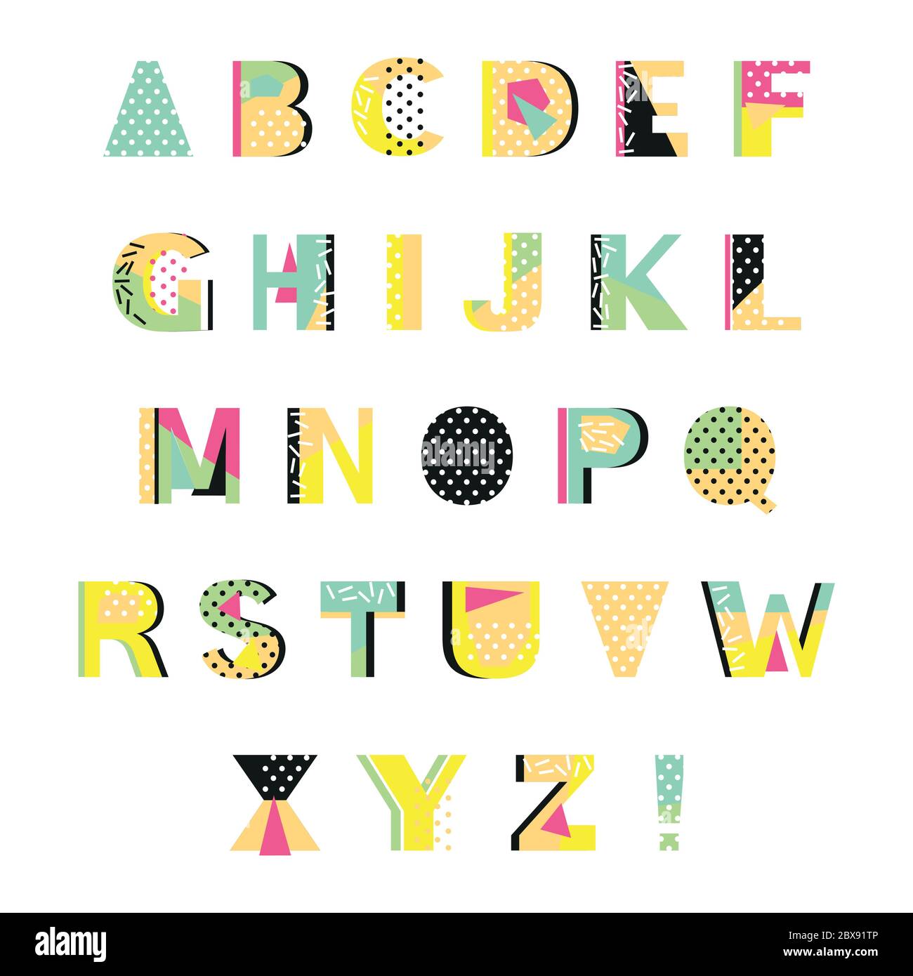 Abstract summer alphabet. Vector letters EPS 10. Vector illustration ...