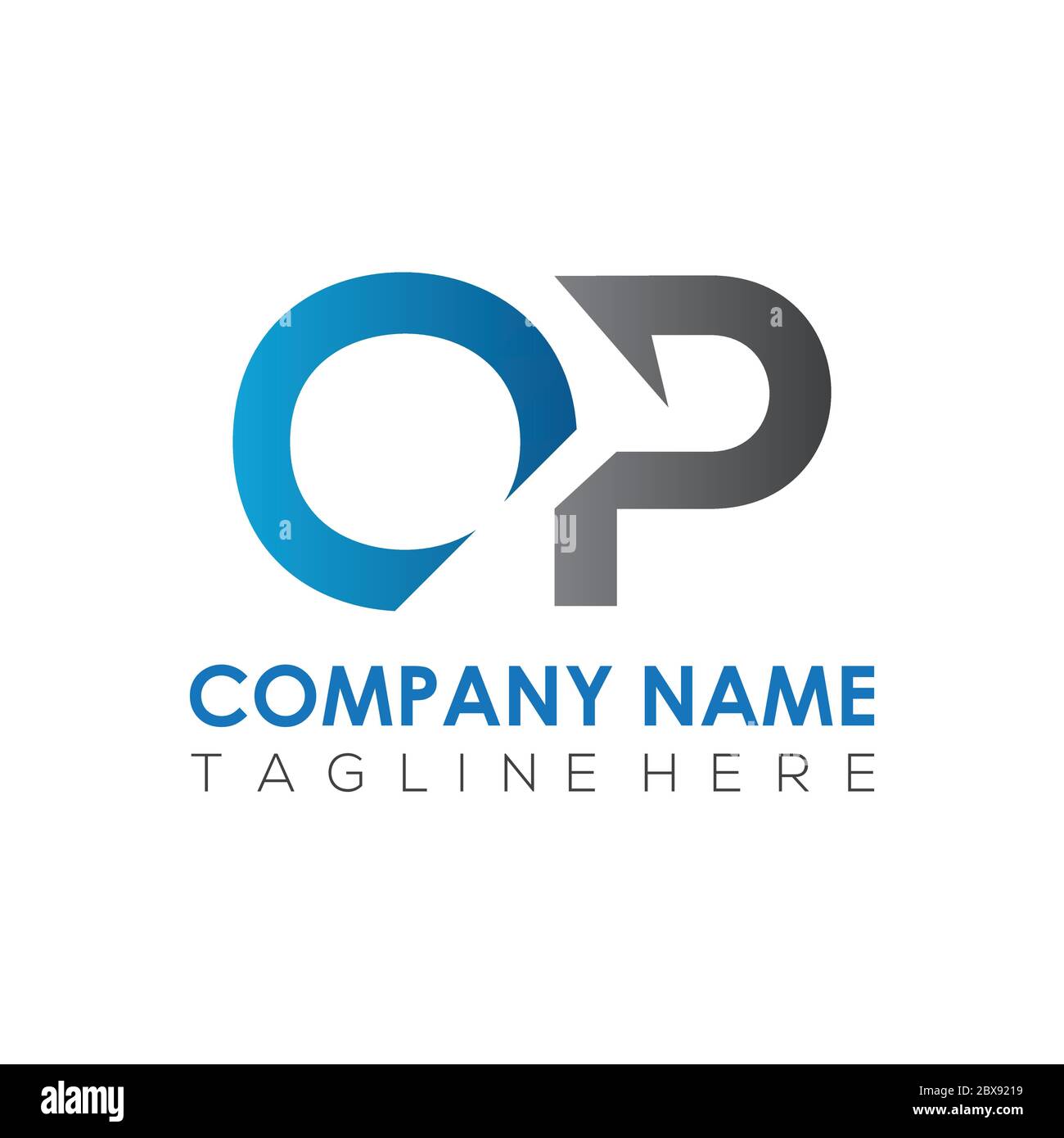 Initial Simple Letter OP Logo Design Vector Template. Abstract Minimal ...