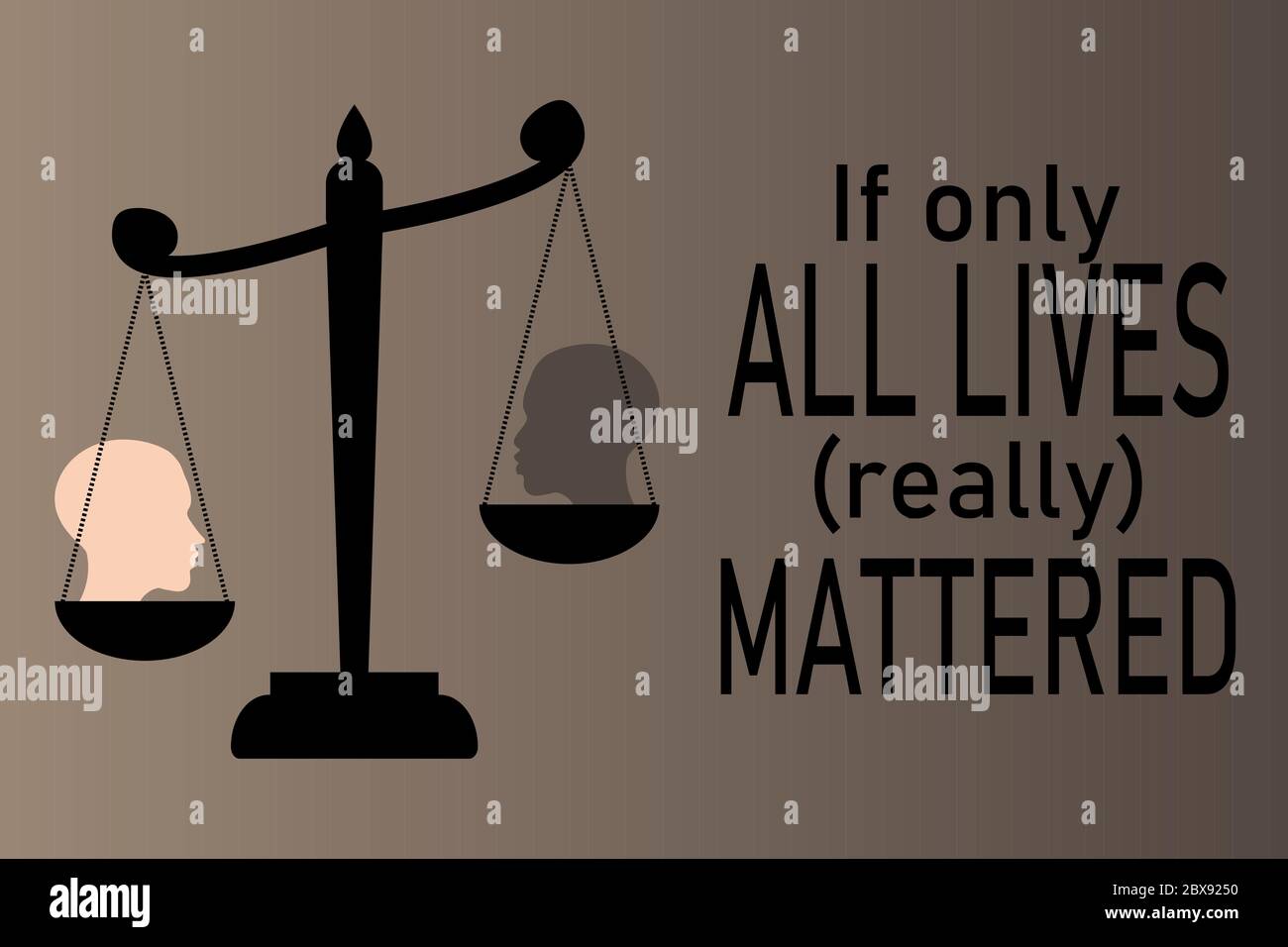 Vector illustration of racial discrimination. Double standards of ...