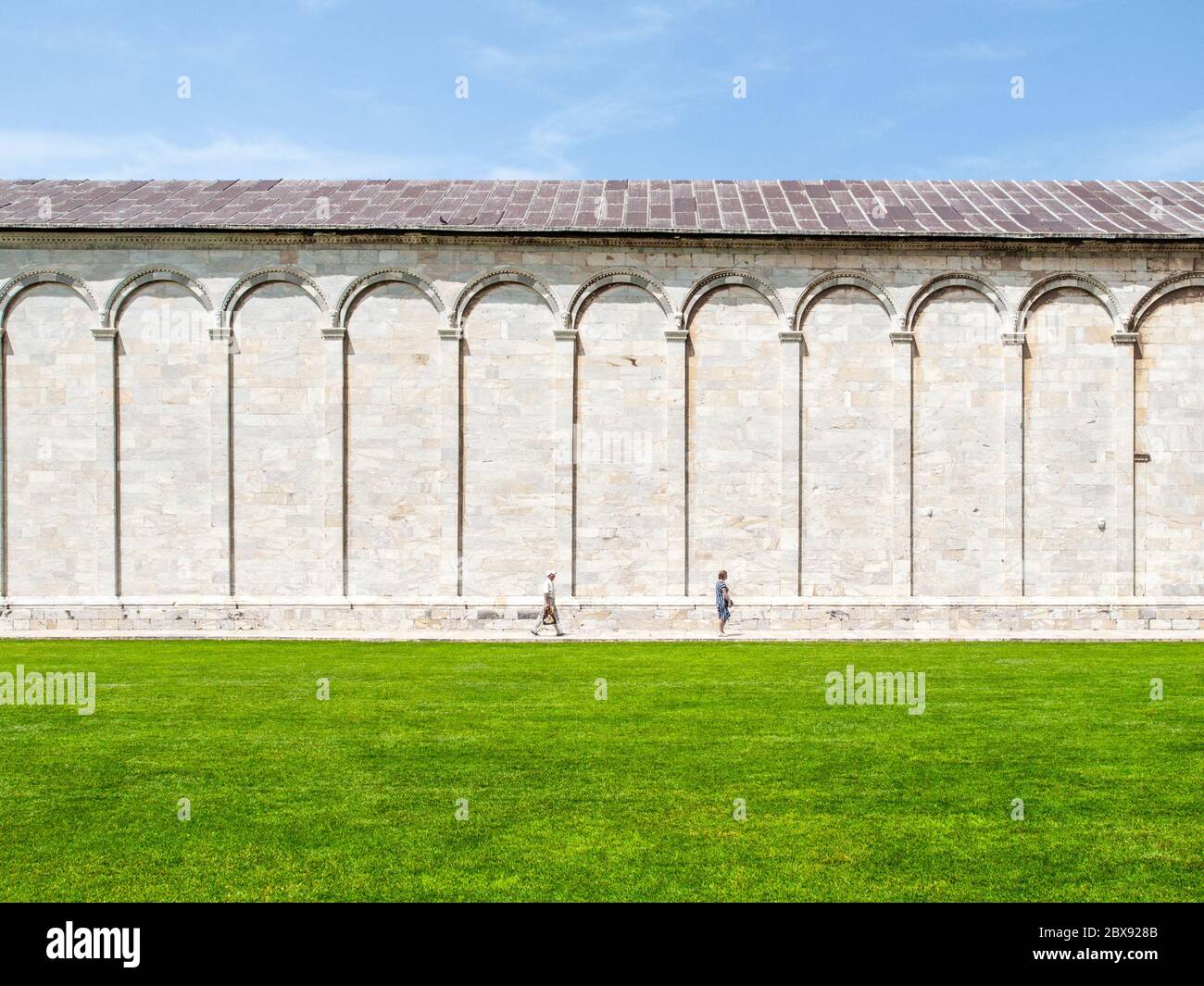 Marble wall of Monumental Cemetery in Pisa, Tuscany, Italy Stock Photo ...