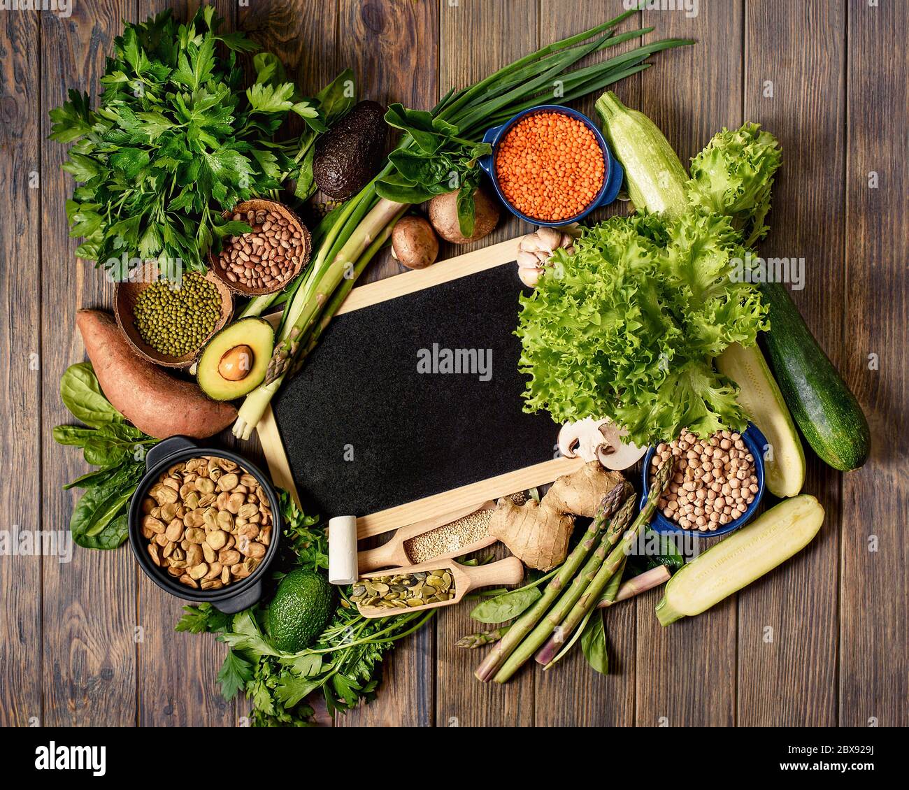 Legumes, lentils, chikpea and beans assortmen top view. Composition of ...