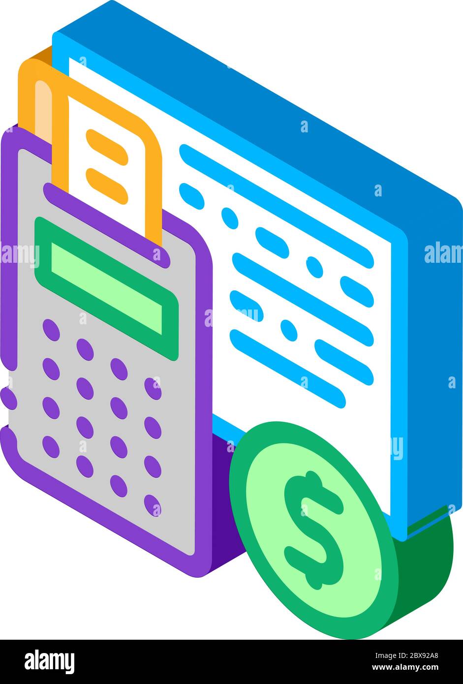 Calculator Coin isometric icon vector illustration Stock Vector Image ...