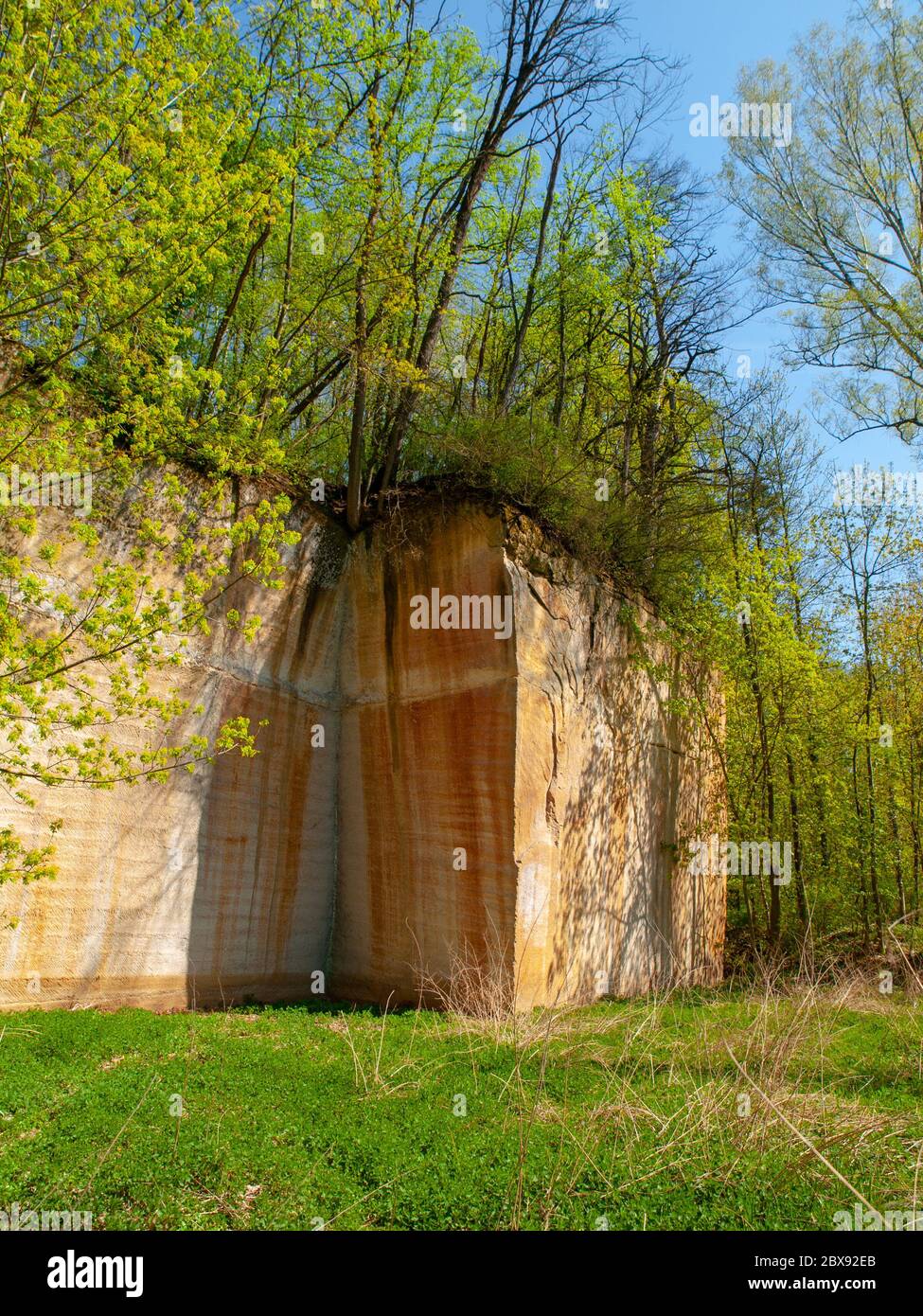 Old sandstone quarry in Plakanek Valley in Bohemian Paradise, Czech ...
