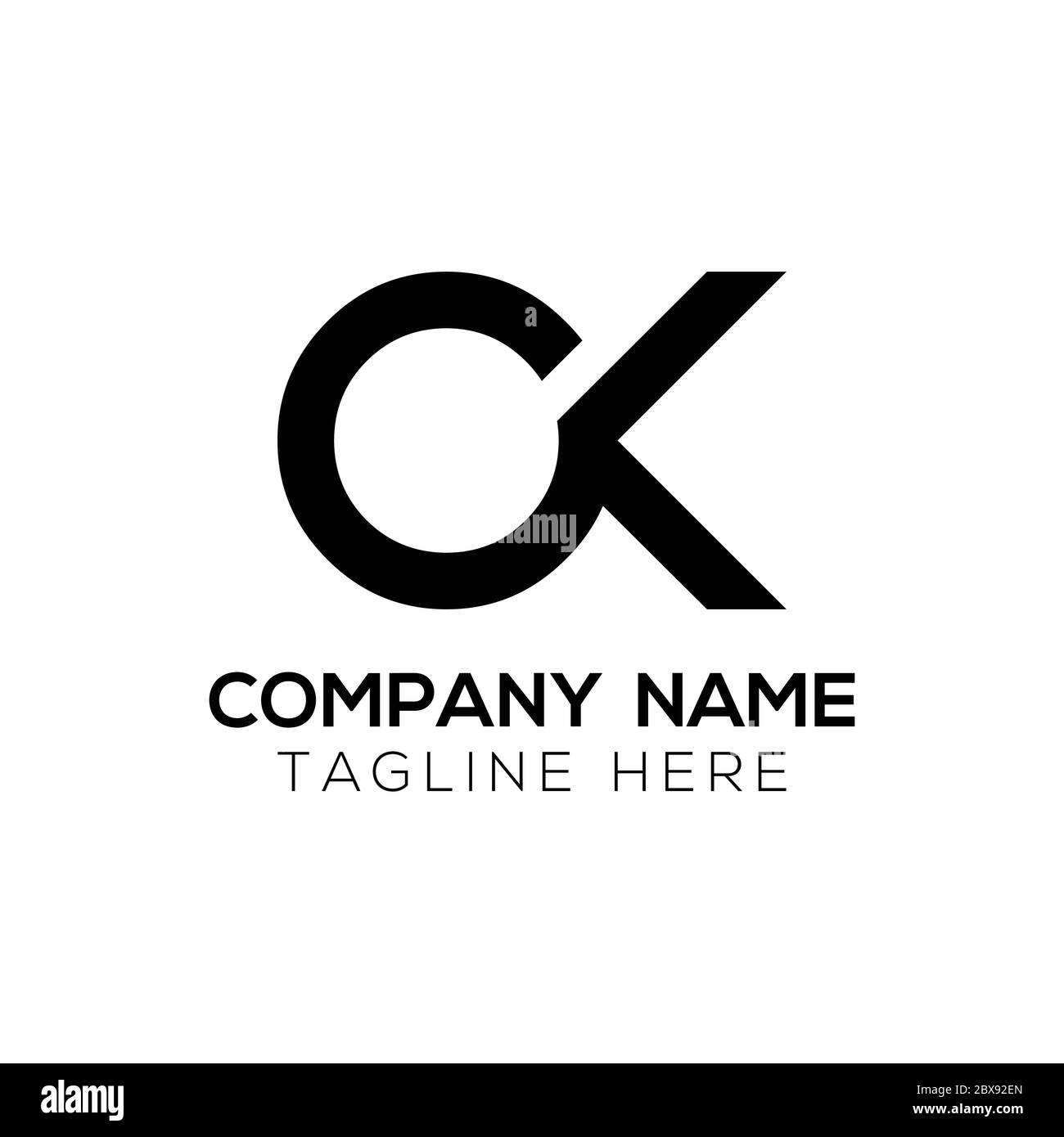 Initial Simple Letter OK Logo Design Vector Template. Abstract Minimal ...