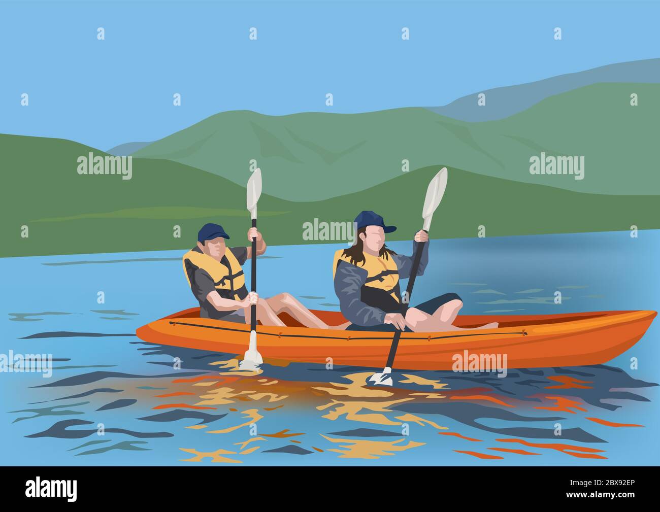 Man kayak holiday Stock Vector Images - Alamy