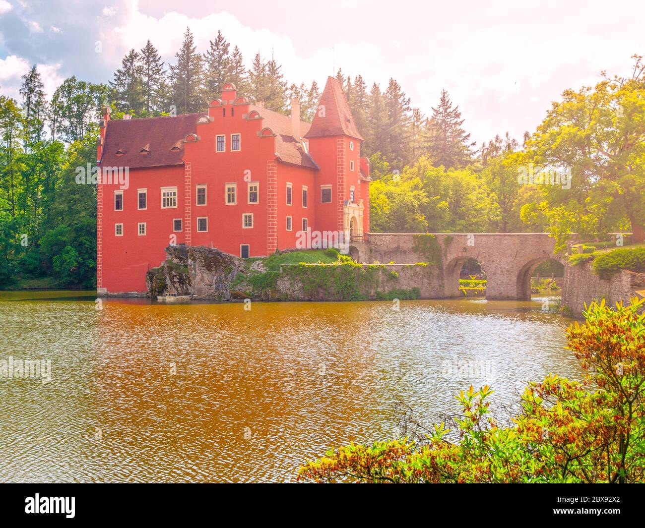 Renaissance chateau Cervena Lhota in Southern Bohemia, Czech Republic ...