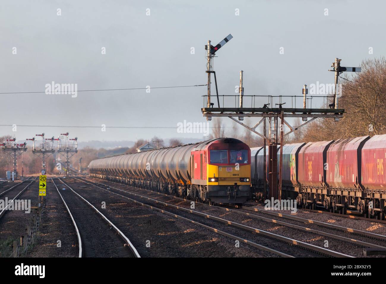 DB Cargo Rail UK class 60 locomotive 60015 hauling a freight train ...