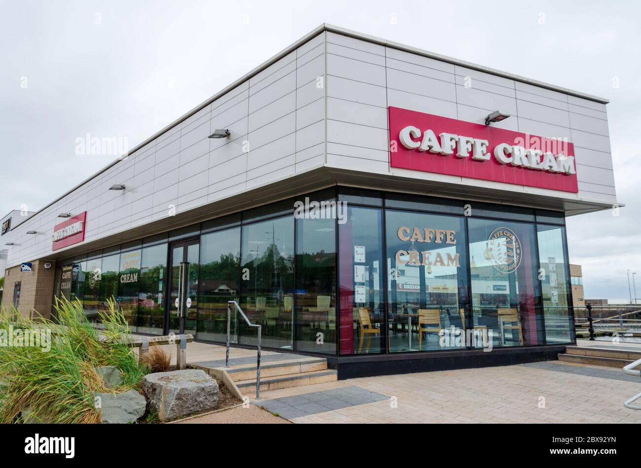 New Brighton, UK: Jun 3, 2020: A Caffe Cream ice cream parlour and ...