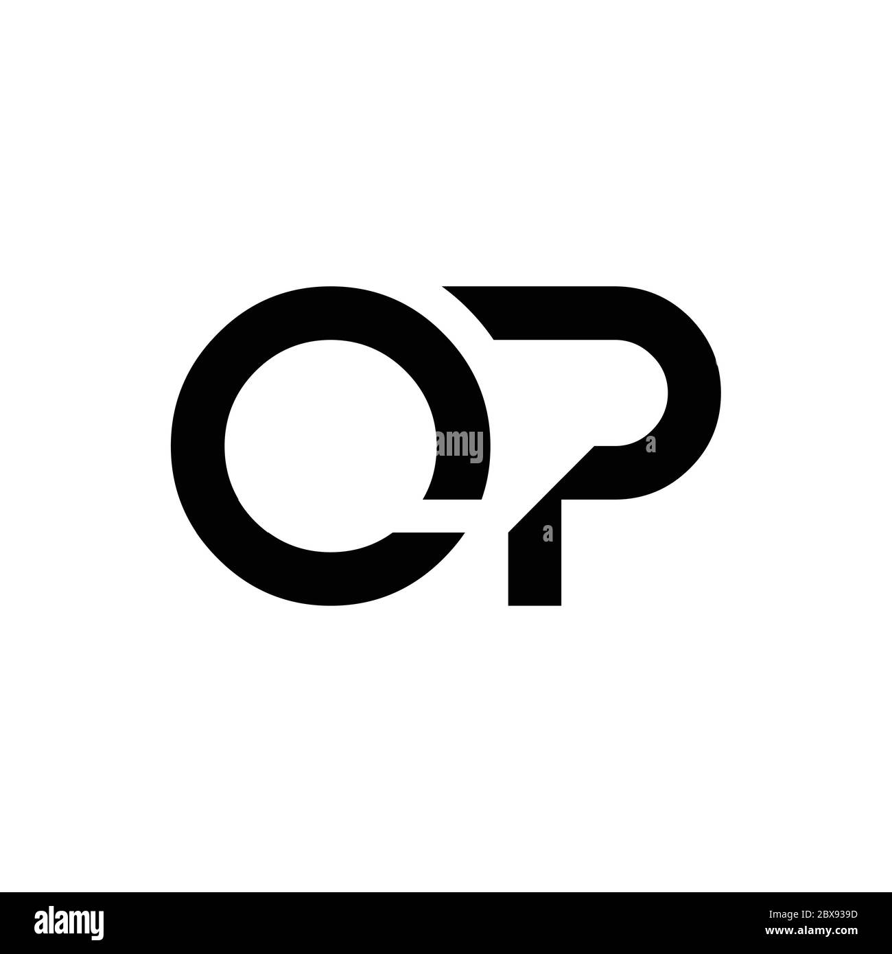 Initial Simple Letter OP Logo Design Vector Template. Abstract Minimal ...
