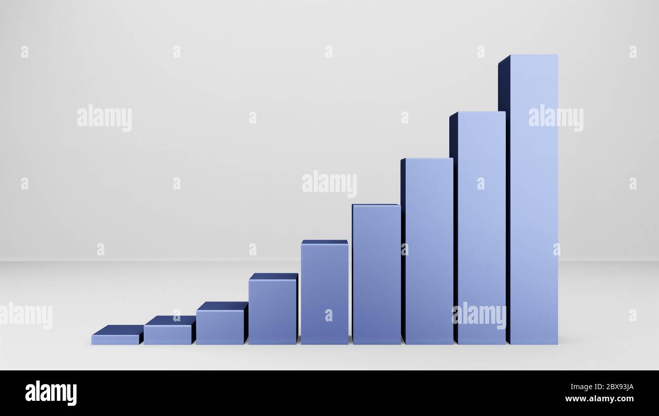 Digital blue bar chart growing hi-res stock photography and images - Alamy