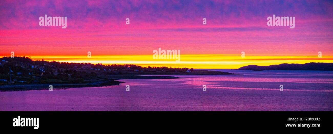 Sunset across Loch Ewe from the southern side, by the B8057, Wester ...