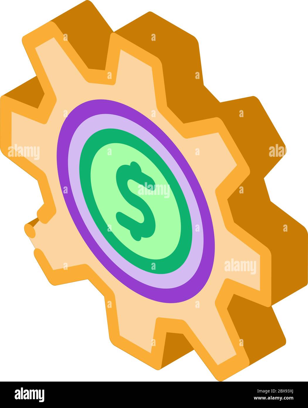 Gear Dollar Coin isometric icon vector illustration Stock Vector Image ...