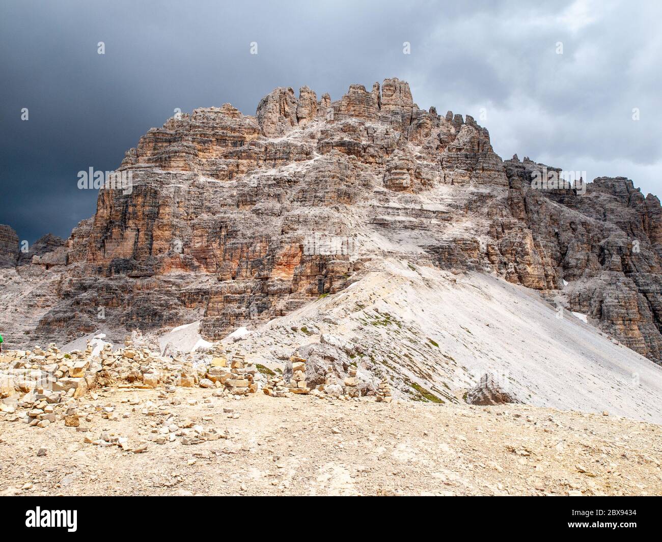 Monte Paterno, aka Paternkogel, near Tre Cime di Lavaredo in Dolomites ...