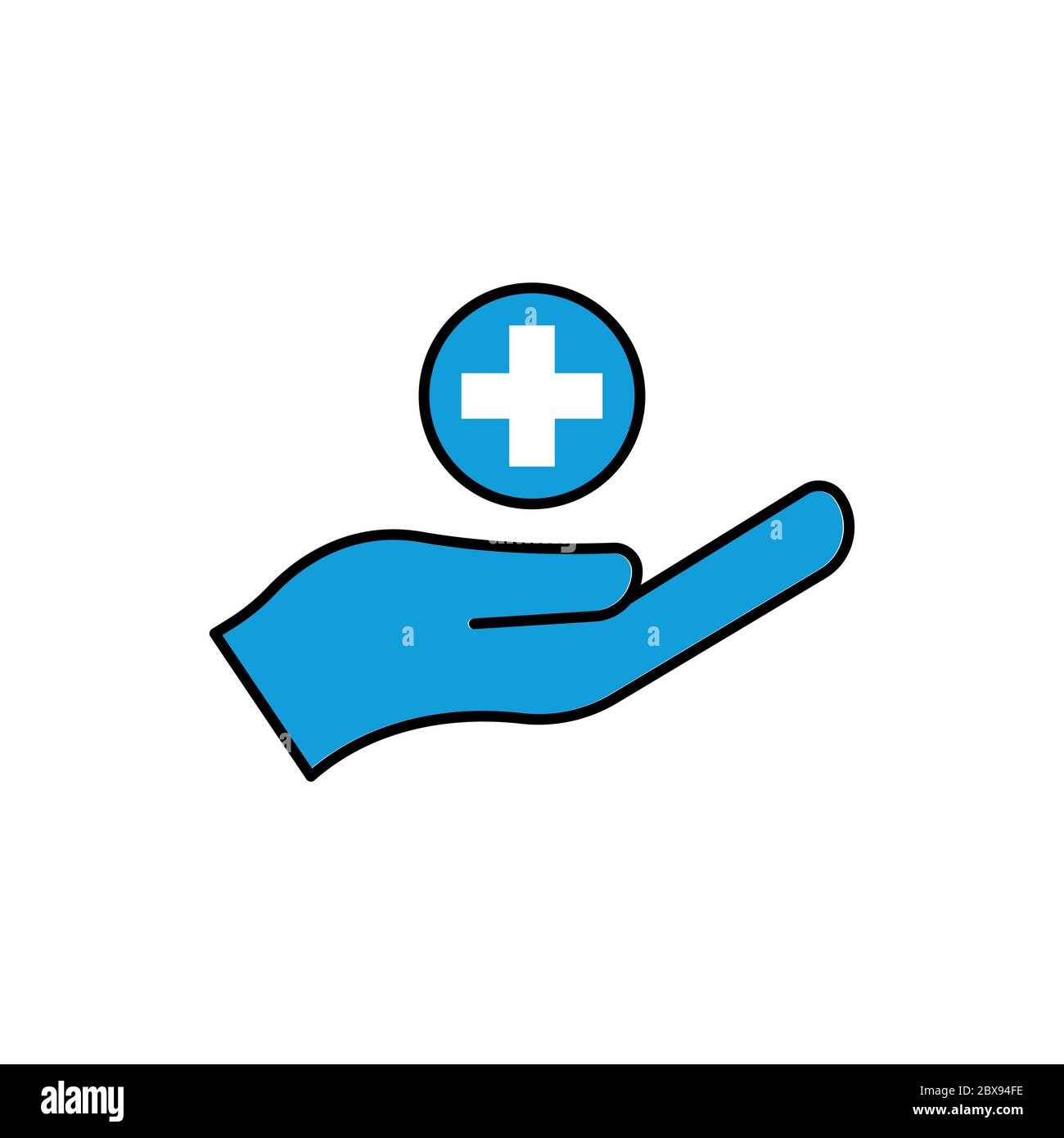 Hospital and hand symbol. Design template vector Stock Vector Image ...