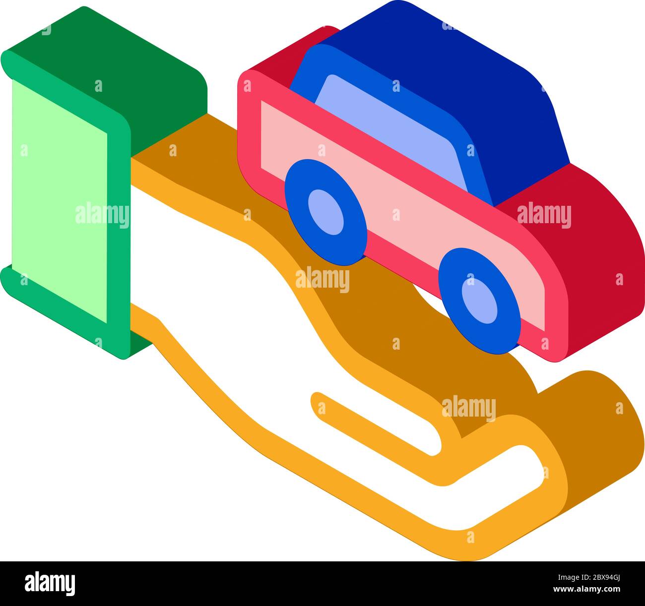 Hand Holding Car isometric icon vector illustration Stock Vector Image ...
