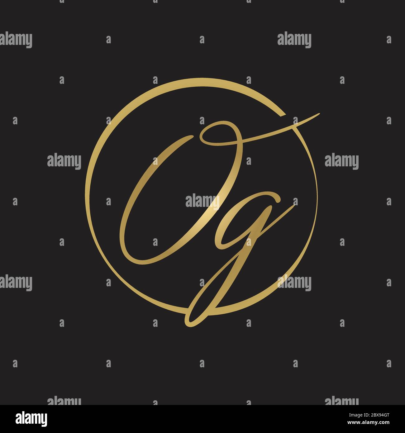 Initial Simple Letter OG Logo Design Vector Template. Abstract Minimal ...