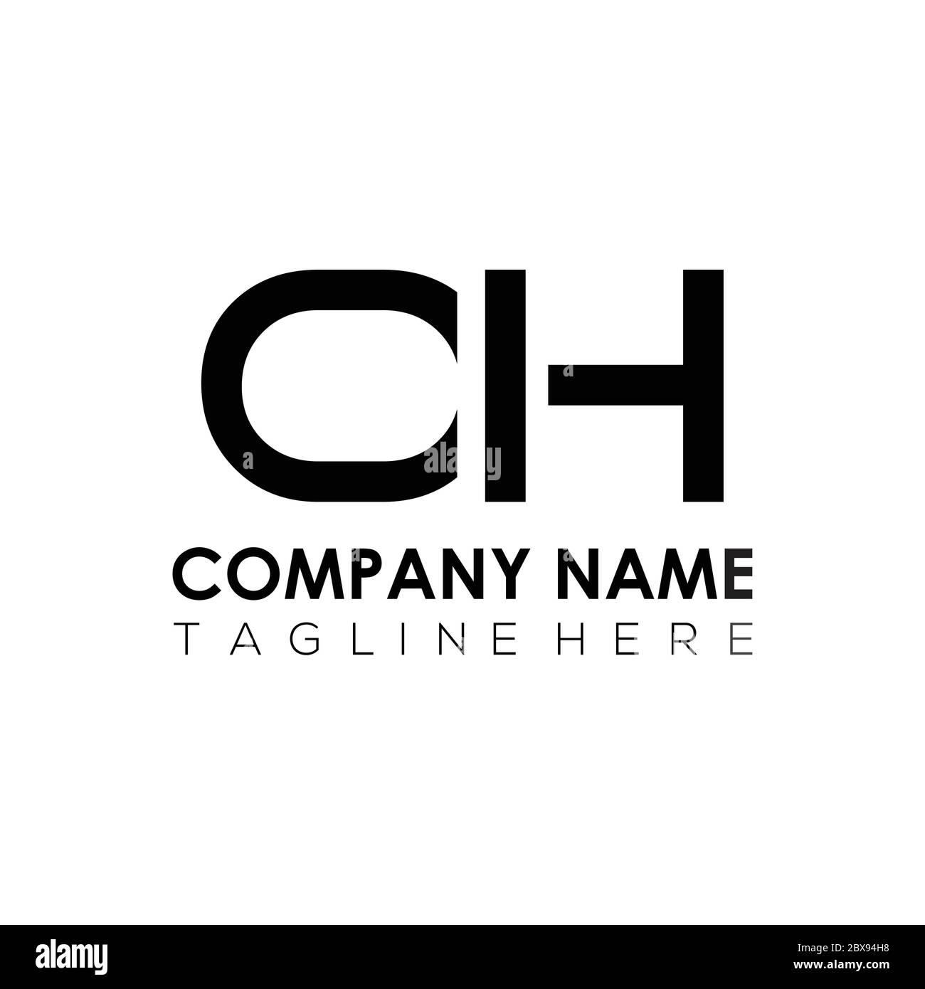 Initial Simple Letter OH Logo Design Vector Template. Abstract Minimal ...