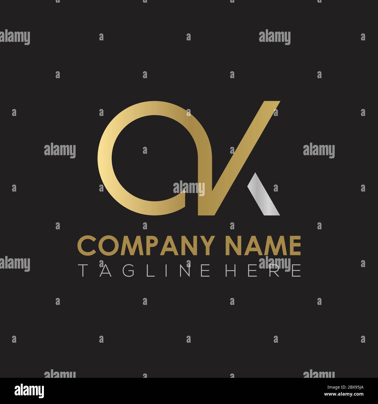 Initial Simple Letter OK Logo Design Vector Template. Abstract Minimal ...