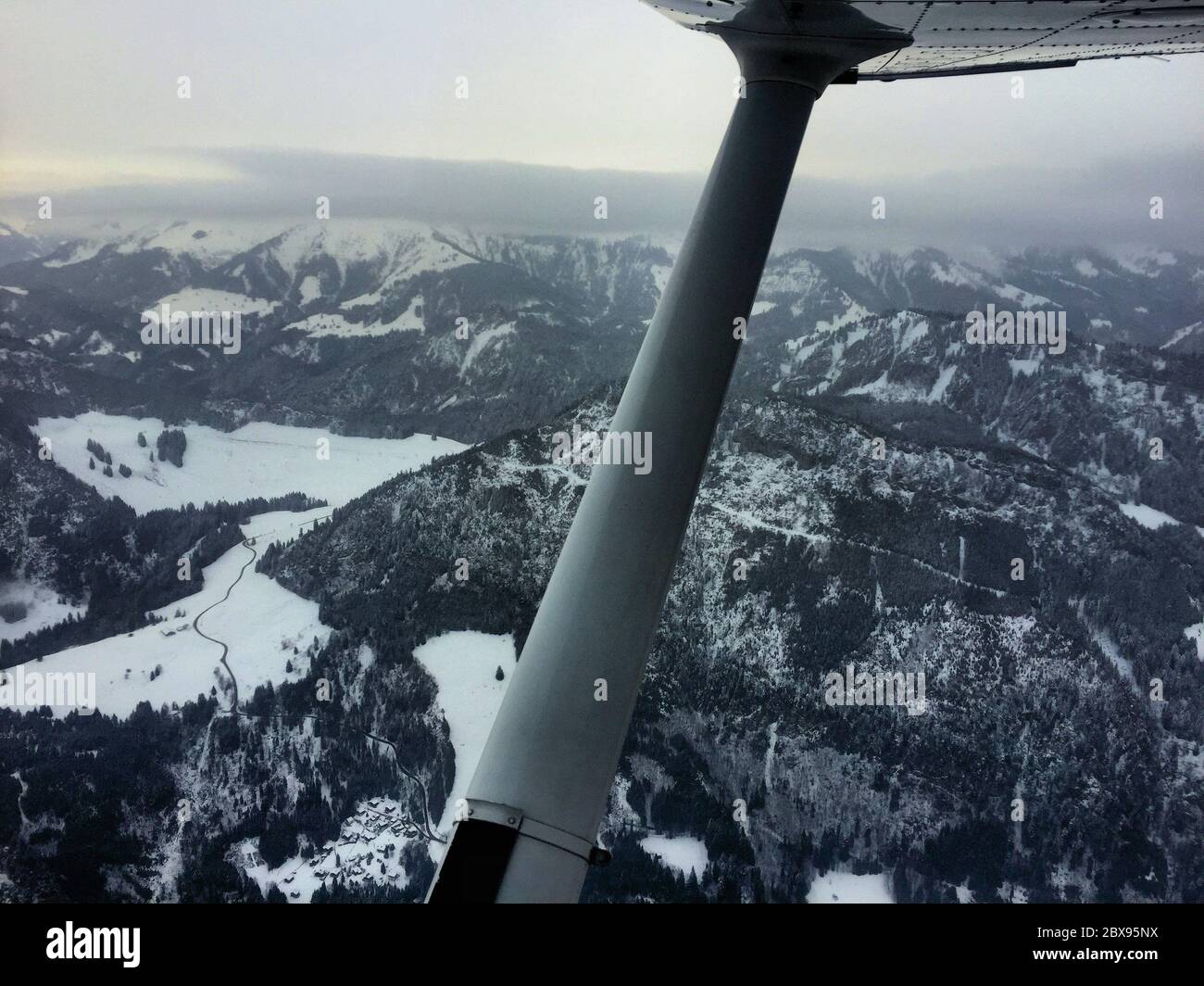 Snow covered austrian mountains Stock Photo - Alamy