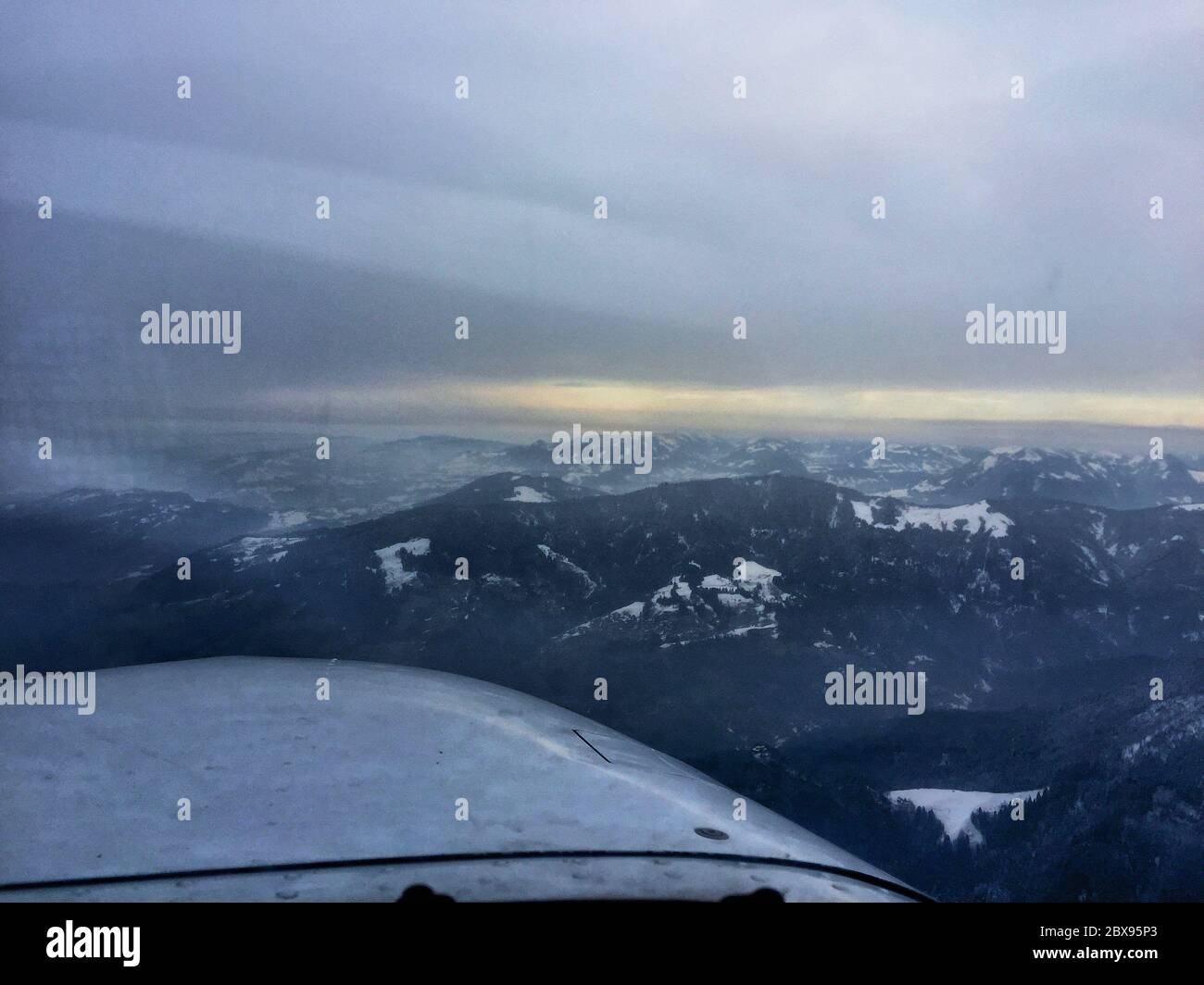 Snow covered austrian mountains Stock Photo - Alamy