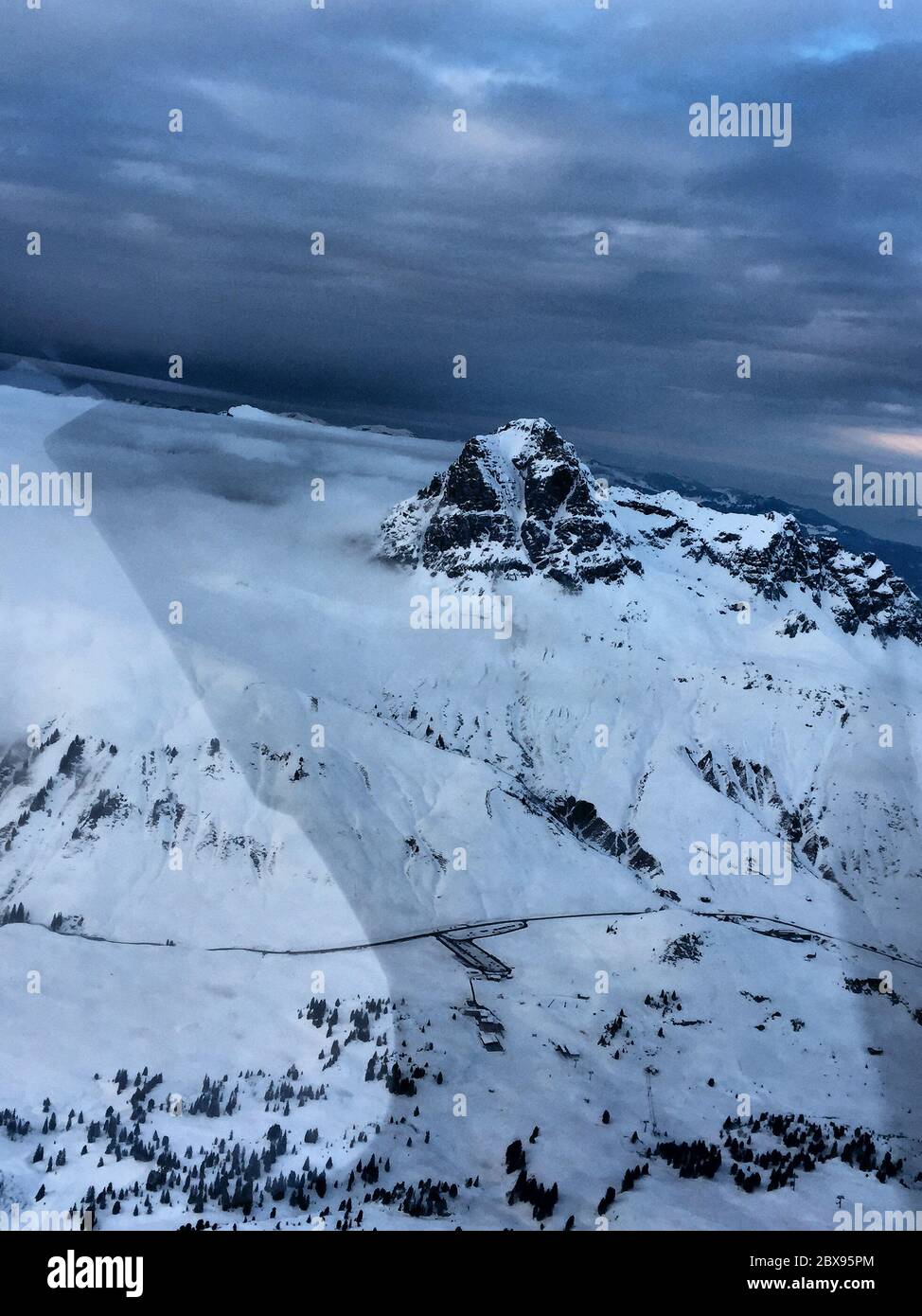 Snow covered austrian mountains Stock Photo - Alamy