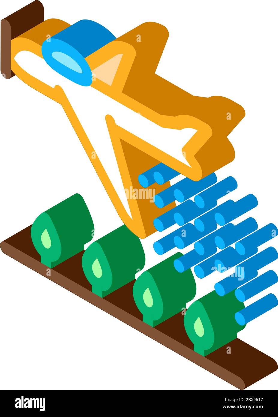 Plane Spraying isometric icon vector illustration Stock Vector Image ...