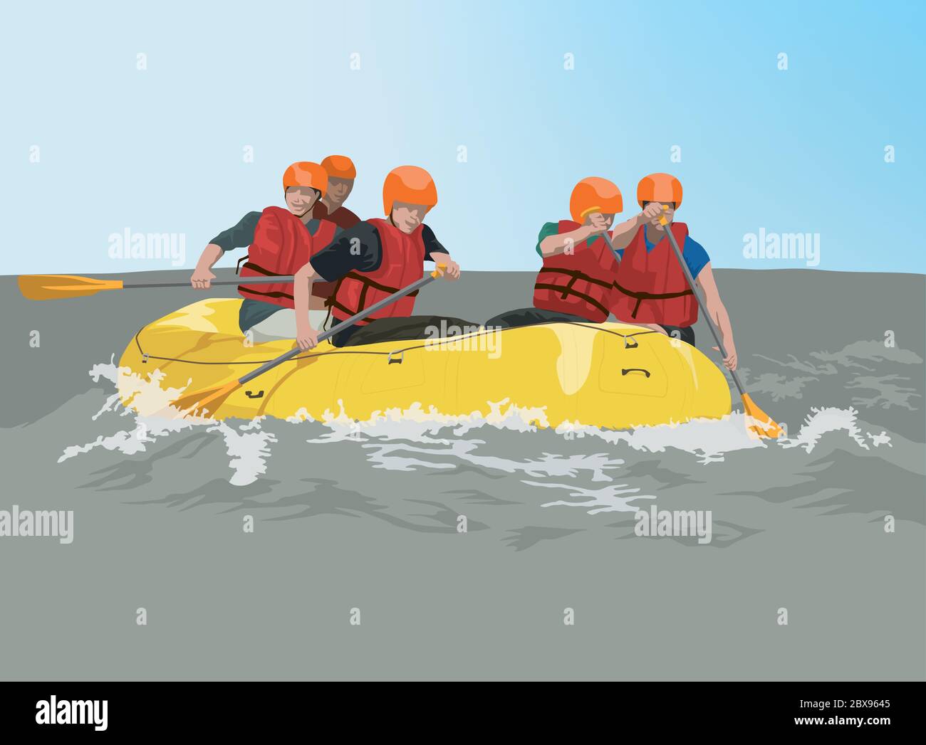 Rafting Adventure on illustration graphic vector Stock Vector Image ...