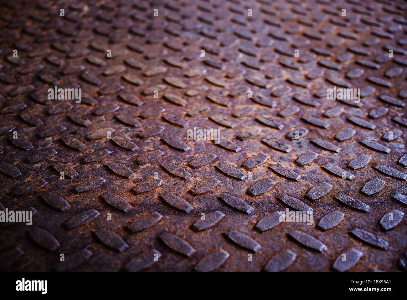 Old and rusty metal floor. Texture of a rough metal sheet with a convex pattern Stock Photo - Alamy