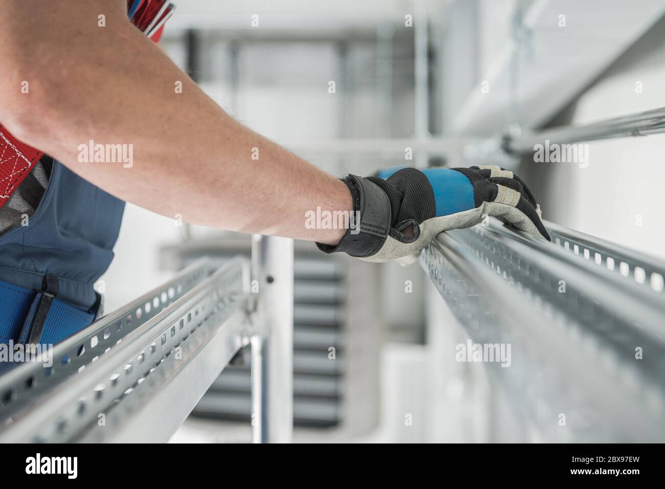 Building Warehouse Ventilation Systems Metal Framing. Industrial Theme ...