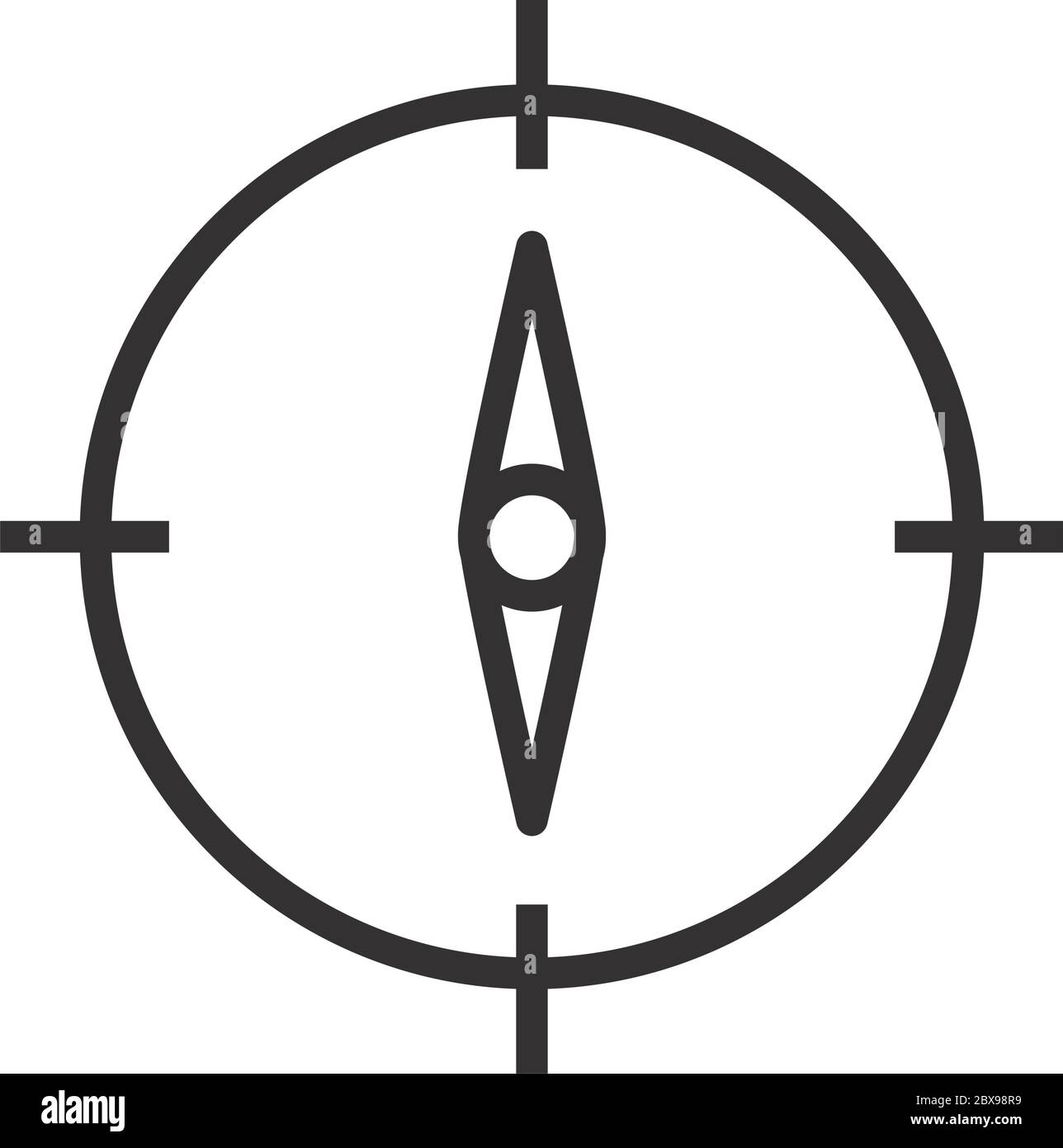 compass icon over white background, line sytle, vector illustration ...