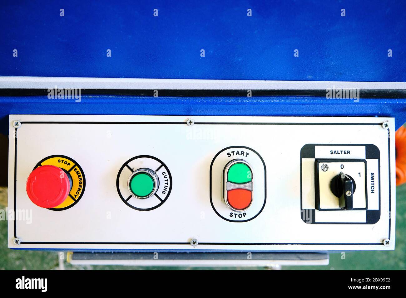 Machine control panel with buttons and switches Stock Photo - Alamy