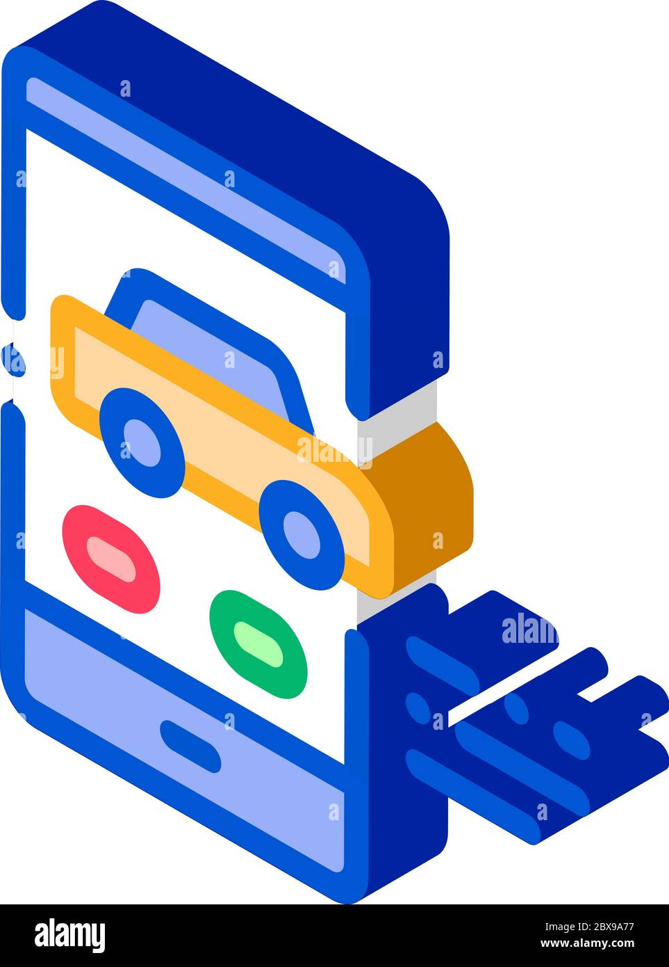 Car Phone Screen isometric icon vector illustration Stock Vector Image ...