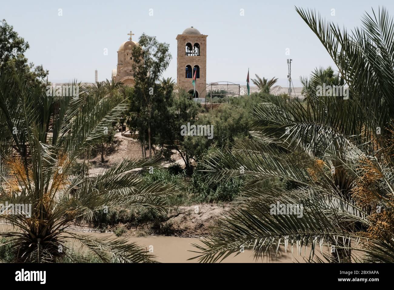 Eastward view of Qasr Al Yahud, from the Israeli west bank of the ...