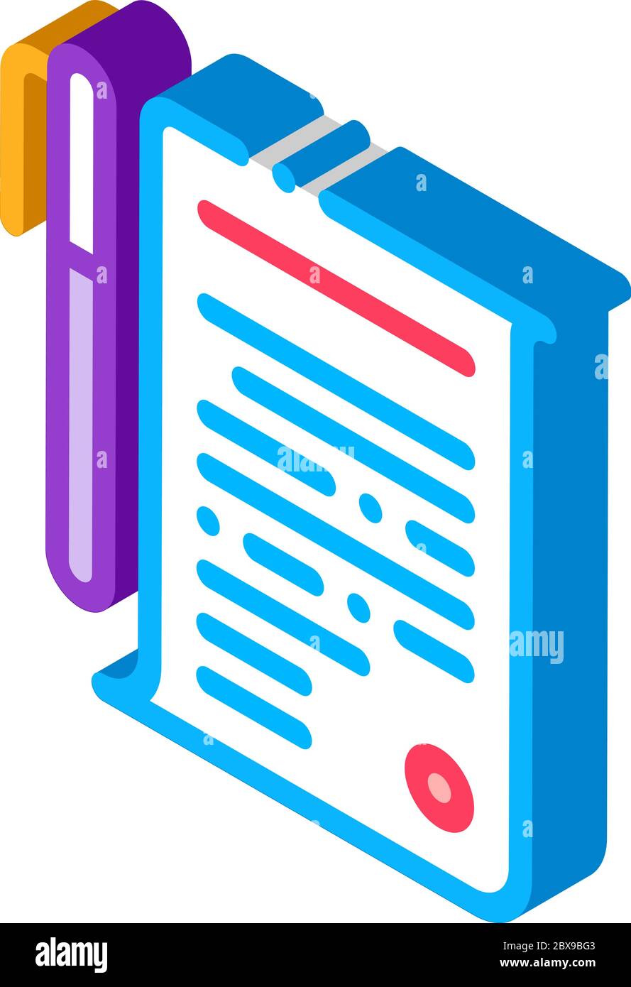 Agreement Pen isometric icon vector illustration Stock Vector Image ...