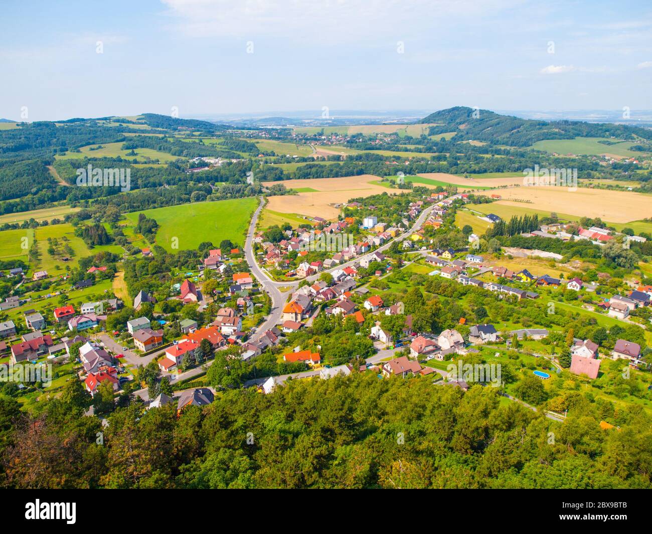 Aerial view of Stramberk, small medieval town in Moravia, Czech ...