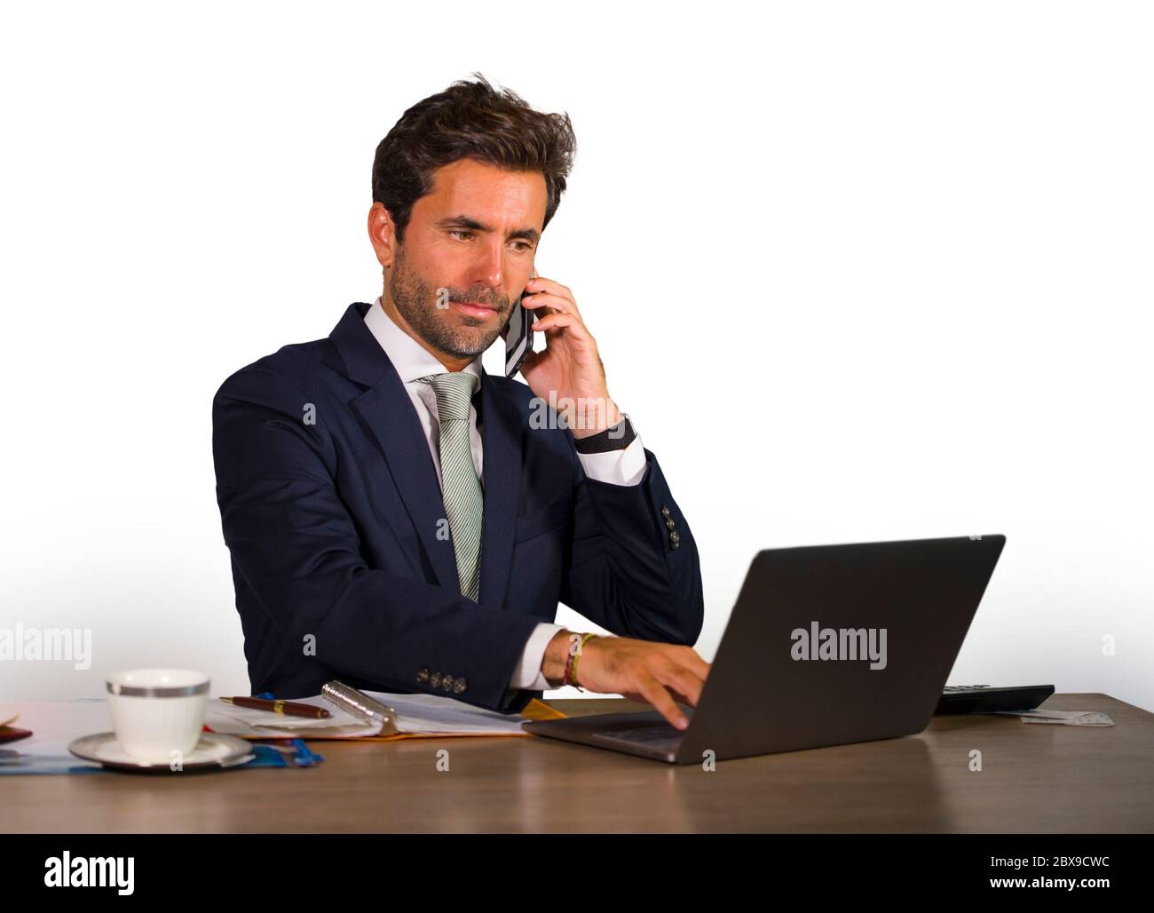 company corporate isolated portrait of young handsome and attractive ...