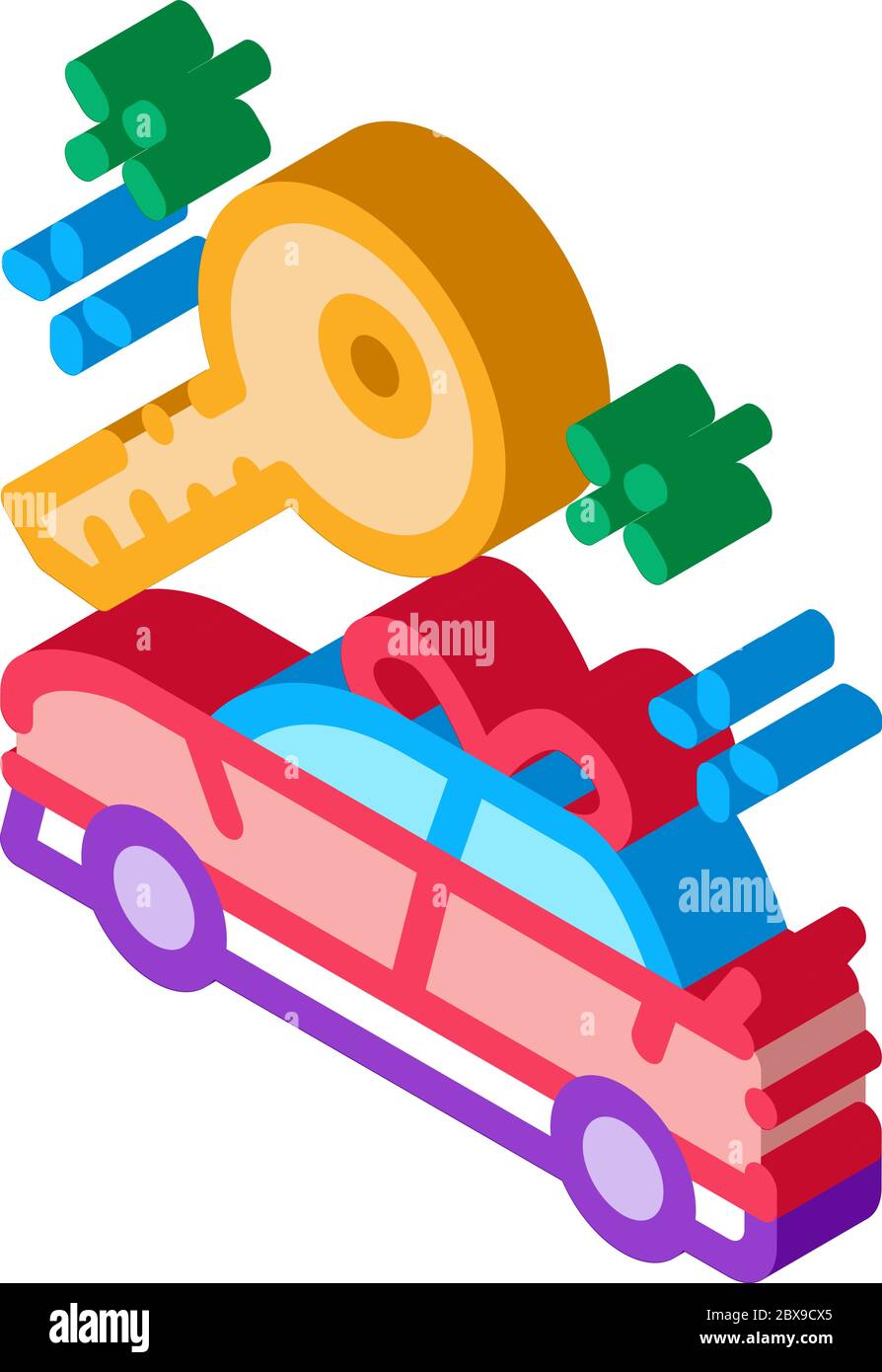Gift Car isometric icon vector illustration Stock Vector Image & Art ...