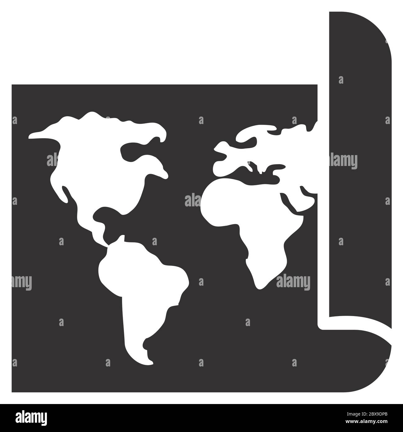 world map icon over white background, silhouette style, vector ...