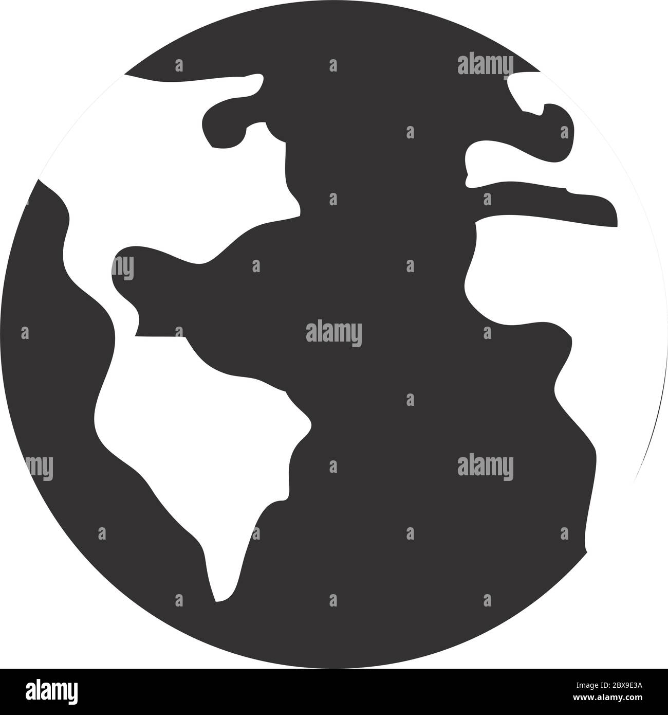 earth planet over white background, silhouette style, vector ...